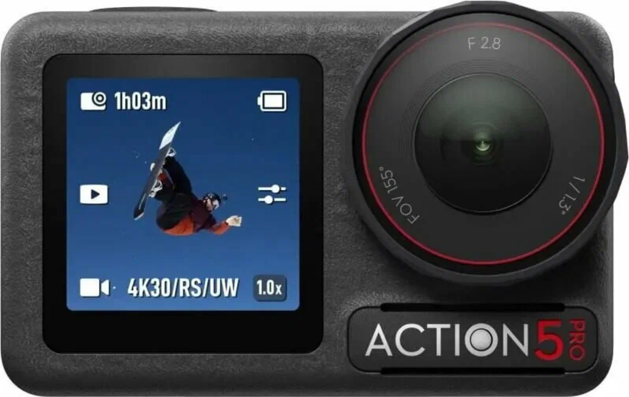 Экшн камера DJI Osmo Action 5 Pro Adventure Combo, 48МП, сенсорный экран