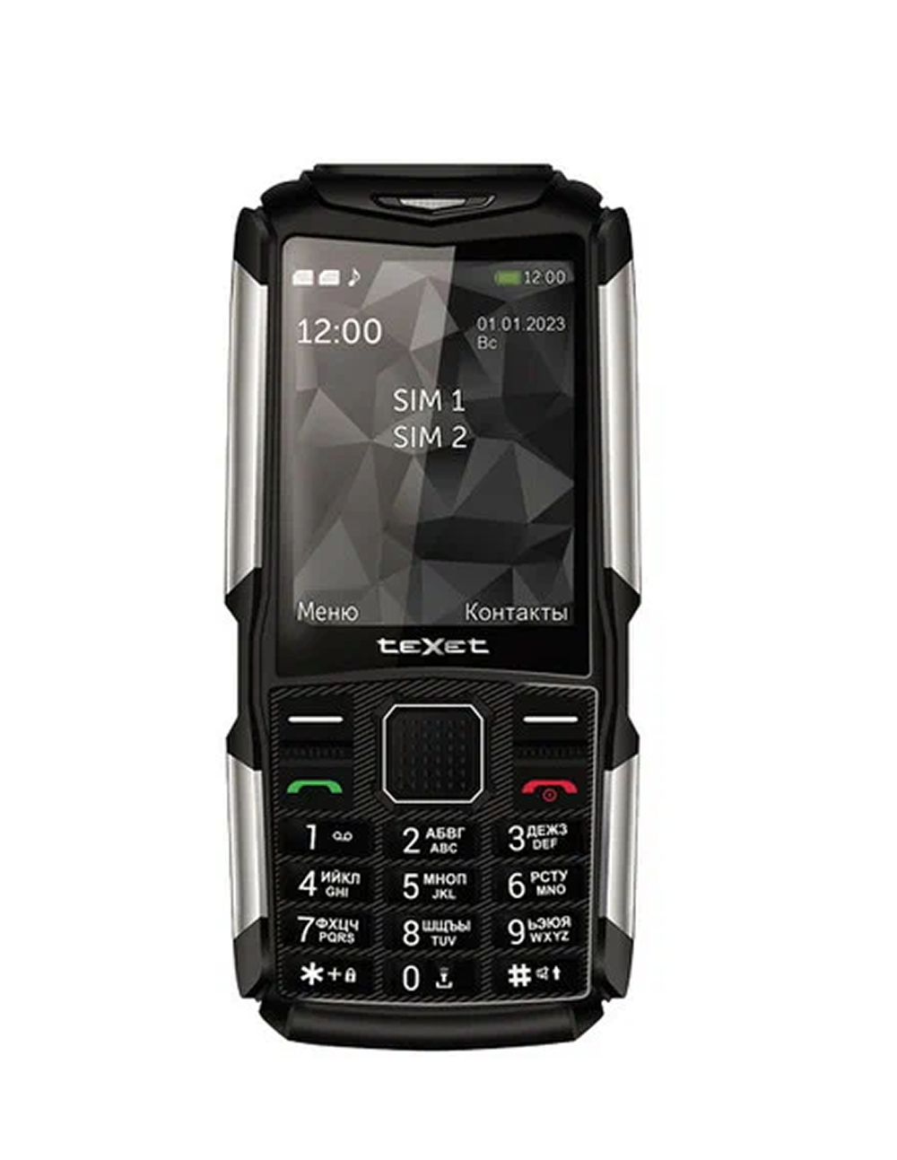 Мобильный телефон Texet TM-D314 Black, черный, кнопочный, влагозащита, ударопрочность