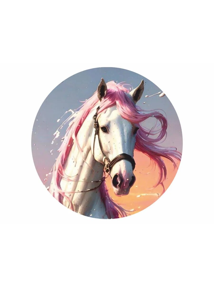 Наклейка круг "Лошадь (аниме)", 100х100мм, вид 9