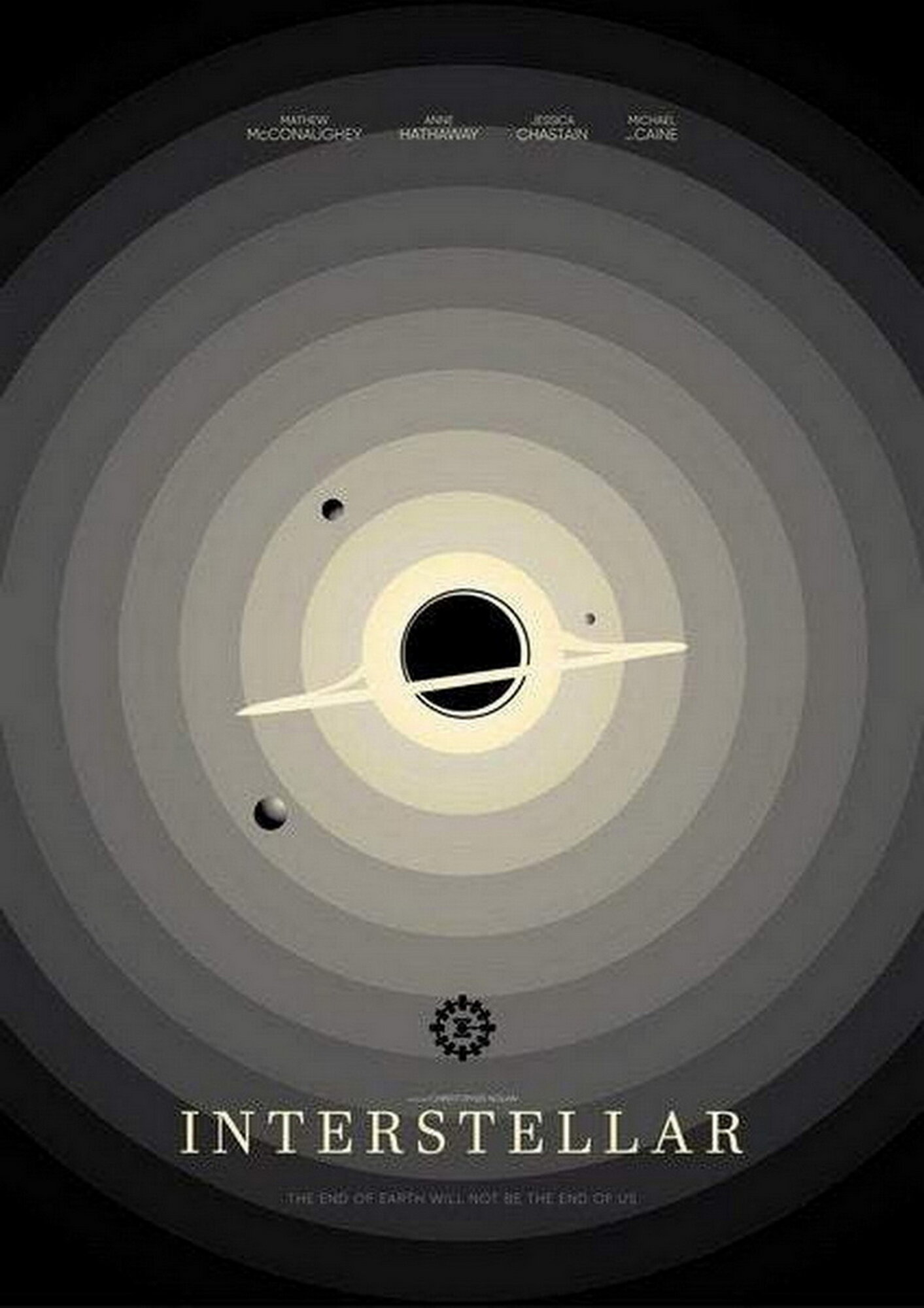 Плакат, постер черная дыра Гаргантюа с эффектом гравитационного линзирования на бумаге, размер 21х30см