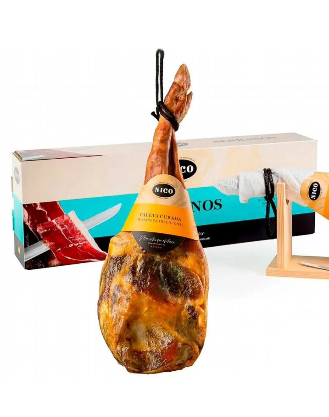 Подарочный набор хамон палета 12 месяцев выдержки на кости с ножом и хамонерой