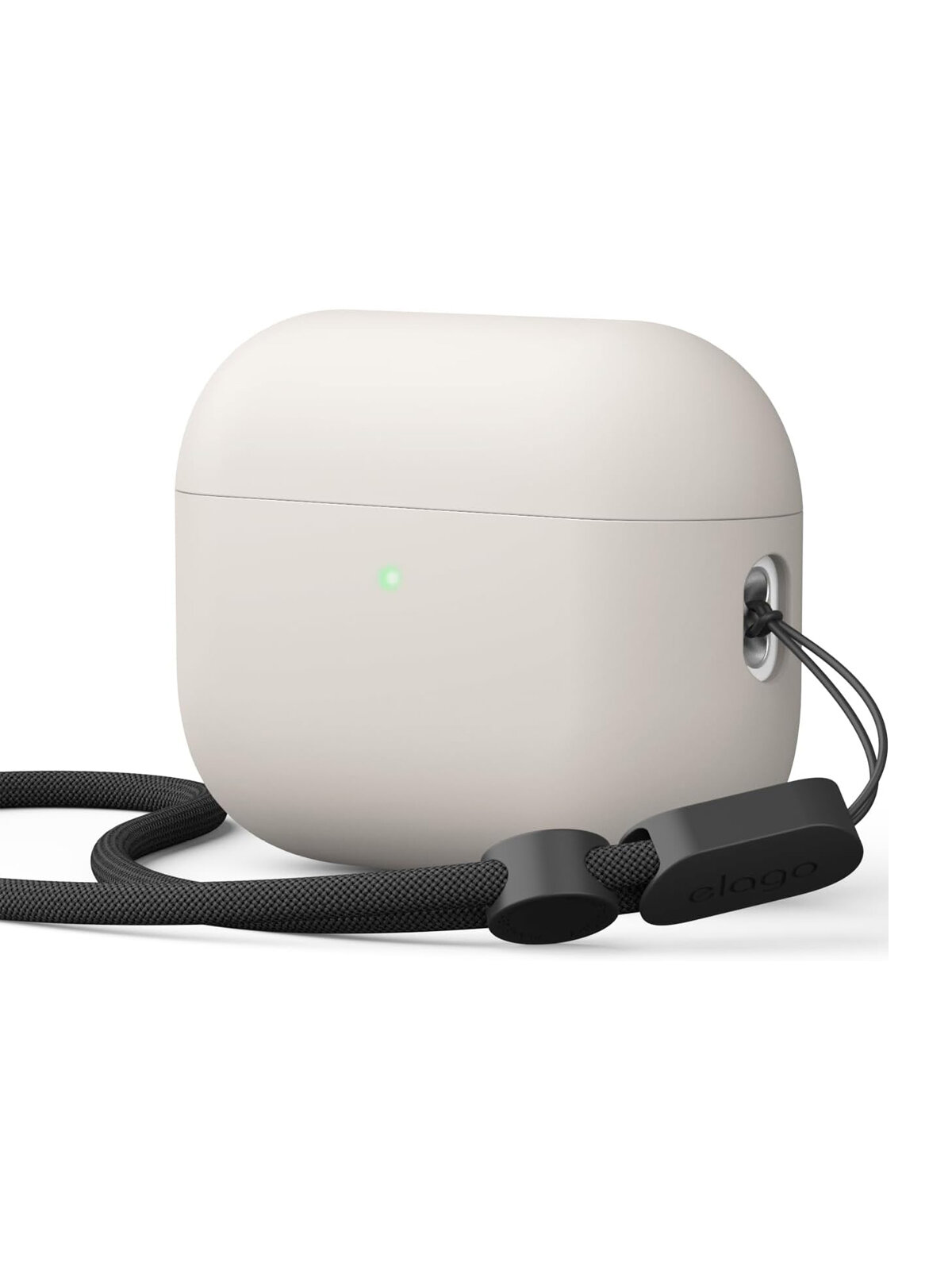 Чехол Elago для Airpods Pro 3, Liquid Hybrid case тонкий силиконовый со шнурком на руку, с покрытием Soft touch, серый