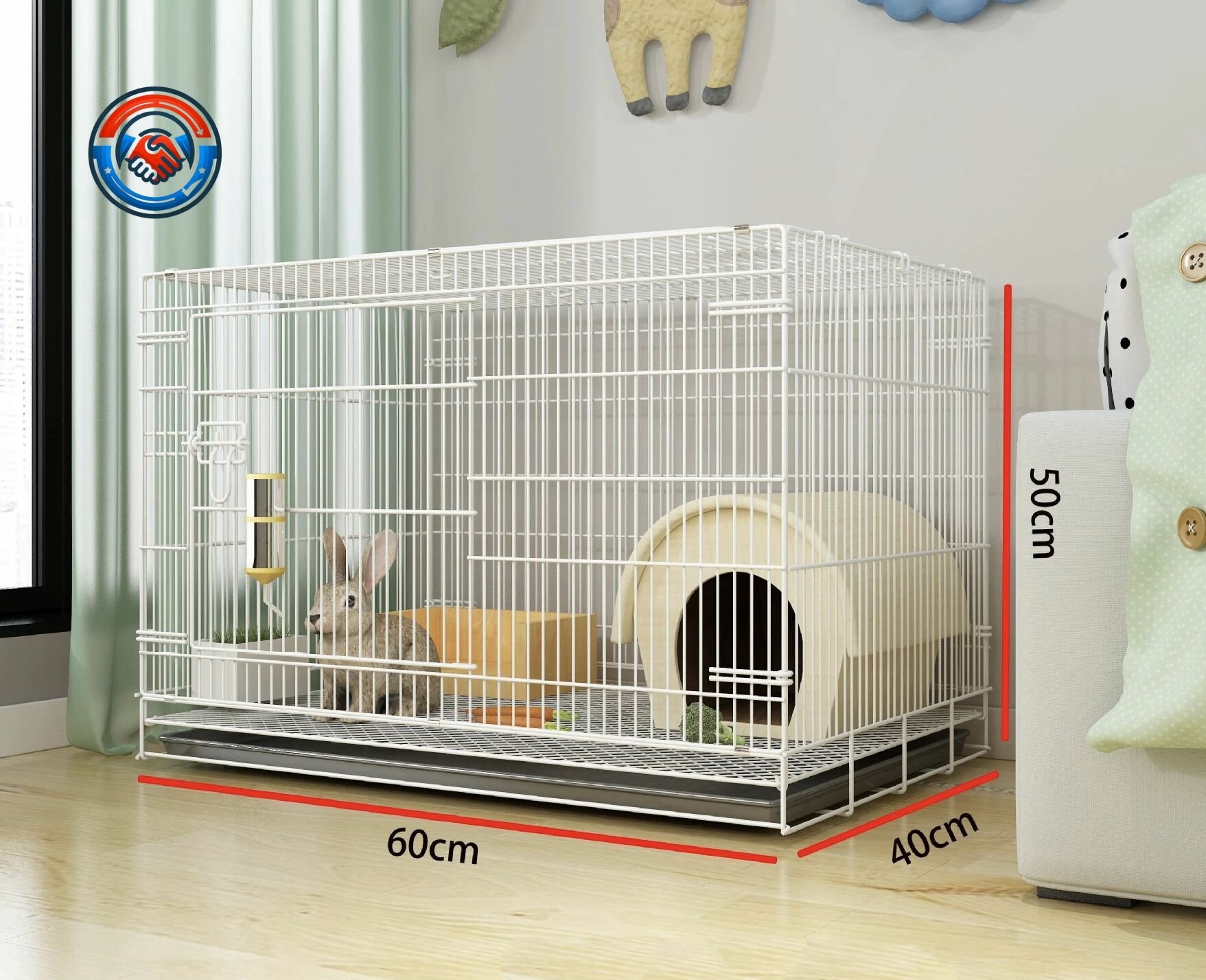 Домашняя клетка для кролика, морской свинки и ежа, двухъярусная и одноярусная, с выдвижным поддоном и защелкой, просторная и легко моется