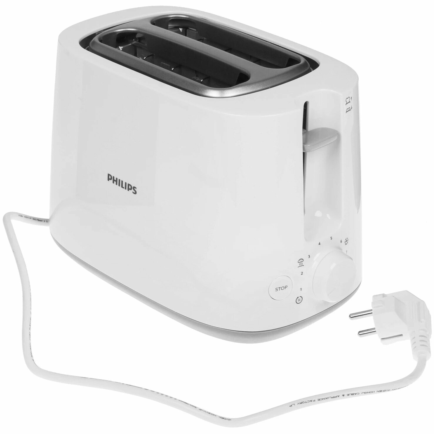 Тостер Philips HD2581, 2 тоста, пластик, мощность 900Вт, белый