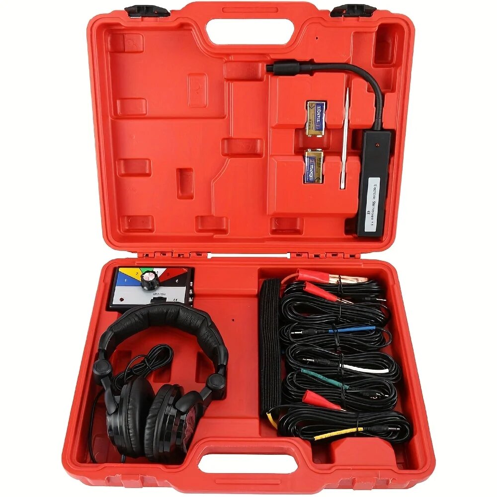 Автомобильный электронный стетоскоп, шестиканальный стетоскоп, прицел для диагностики шума двигателя, инструмент для механика, диаметр отвращения шума механика, Красный