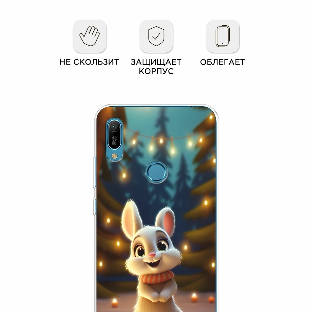 Чехол на Honor 8A/8A Pro/Huawei Y6s/Y6 2019 / Хонор 8А с принтом "Кролик среди свечей" — фото 1