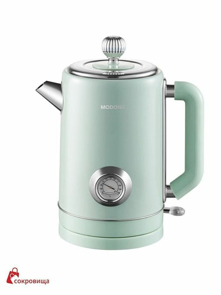 Электрический чайник Ретро-Люкс стиль и технология в каждой детали! светло-зеленый