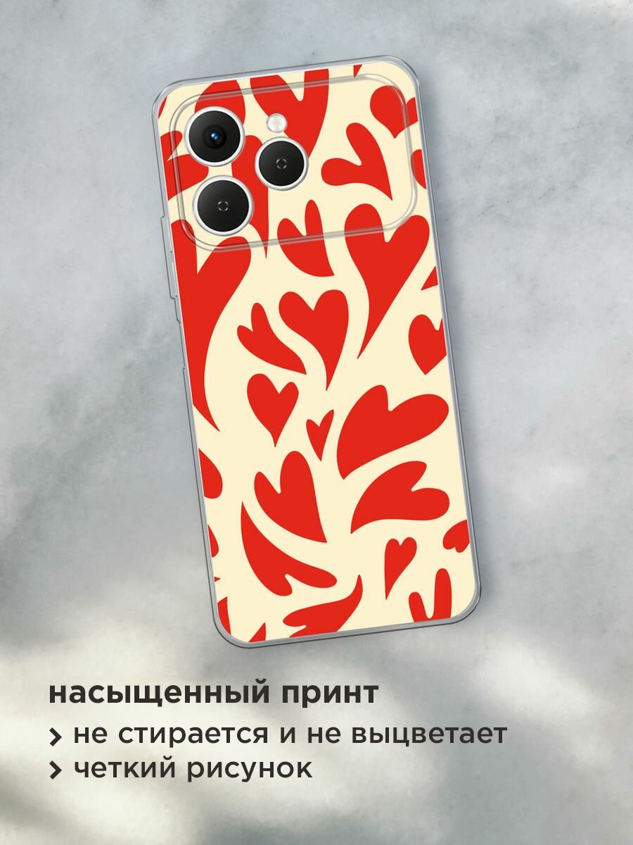 Чехол на Tecno Spark 40 / Текно Спарк 40 с принтом "Crazy hearts 1 - 14 февраля" — фото 1