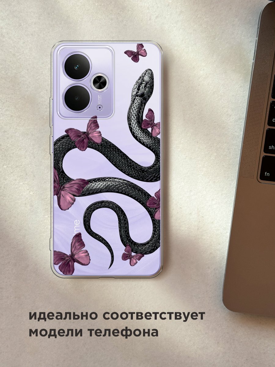 Чехол на Realme 14T / Реалми 14Т с принтом "Snake and butterflies 2" — фото 1