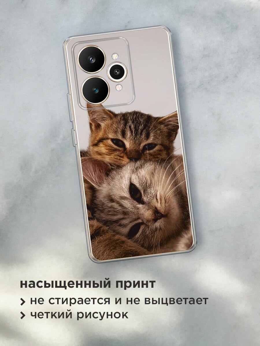 Чехол на Realme 15 / Реалми 15 с принтом "Нежные котята - 14 февраля" — фото 1