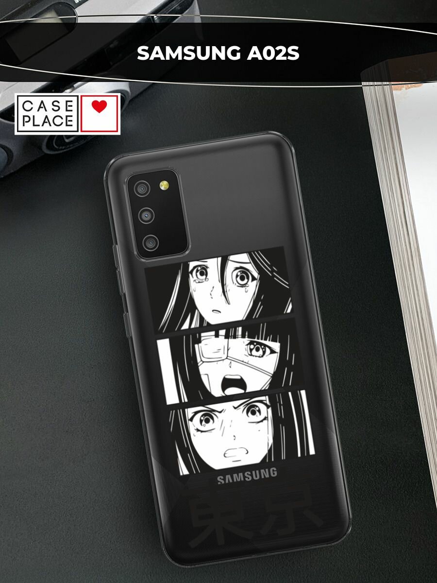 Чехол на Samsung Galaxy A02s / Самсунг Галакси A02s с принтом "Tokyo girls", прозрачный