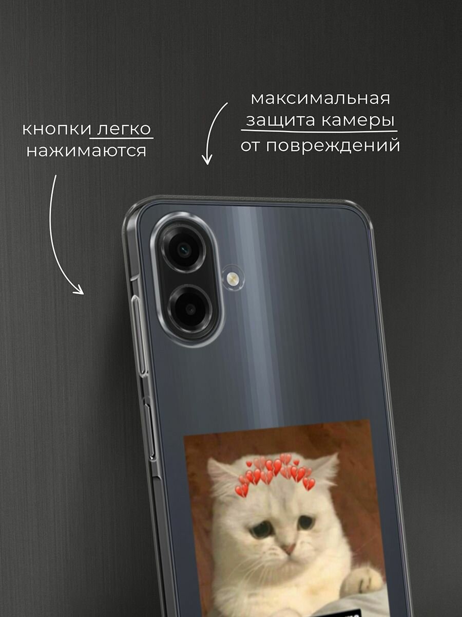 Чехол на Samsung Galaxy A07 / Самсунг А07 с принтом "Грустный котик" — фото 1