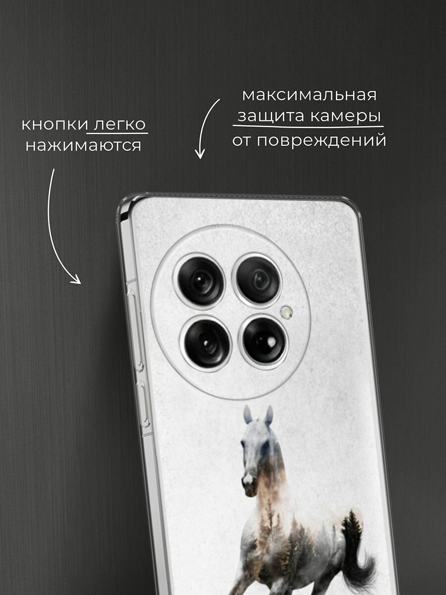 Силиконовый чехол на OnePlus 13 / Ван Плас 13 с принтом "Лошадь лес" — фото 1