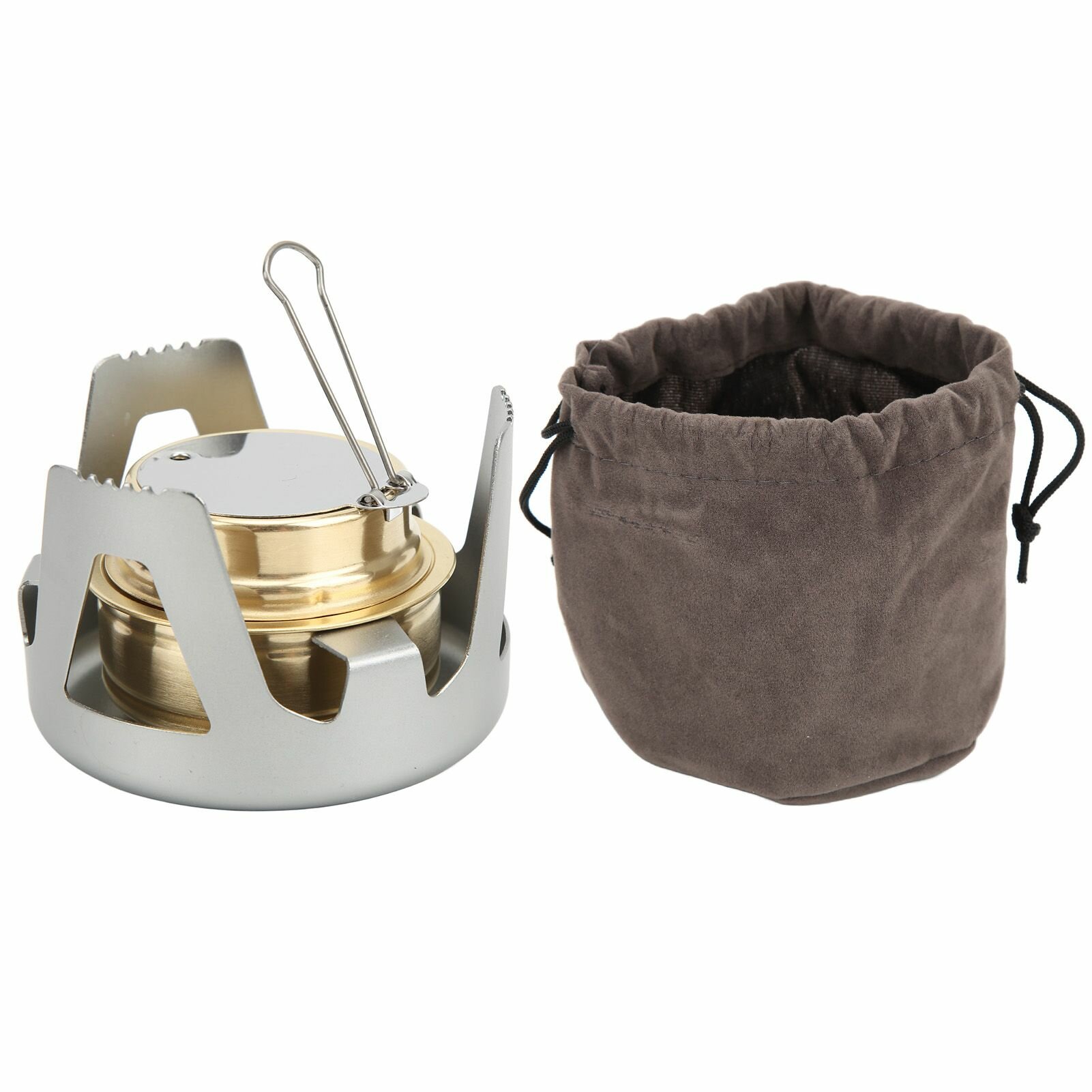 Портативная уличная печь для пикника, мини-спиртовая горелка для кемпинга, пешего туризма, рюкзака, серебро