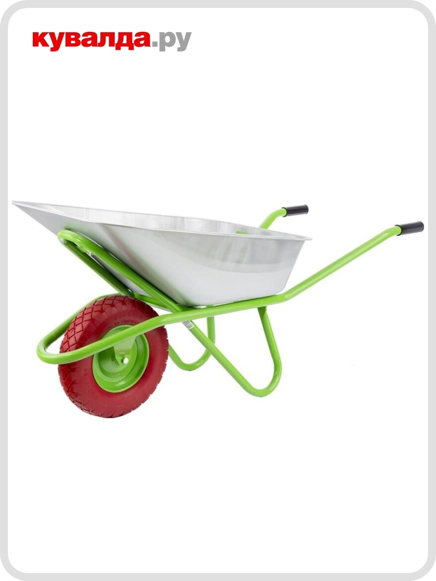 Тачка садово-строительная СИБРТЕХ 68968 с PU колесом, 180 кг, 90 л.