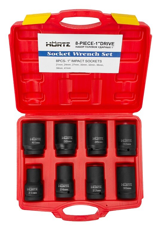 Набор ударных головок HORTZ 1"(21,24,27,30,32,36,38,41)