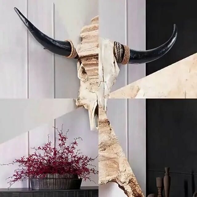 Хэллоуин имитация головы коровы, творческая скульптура из смолы