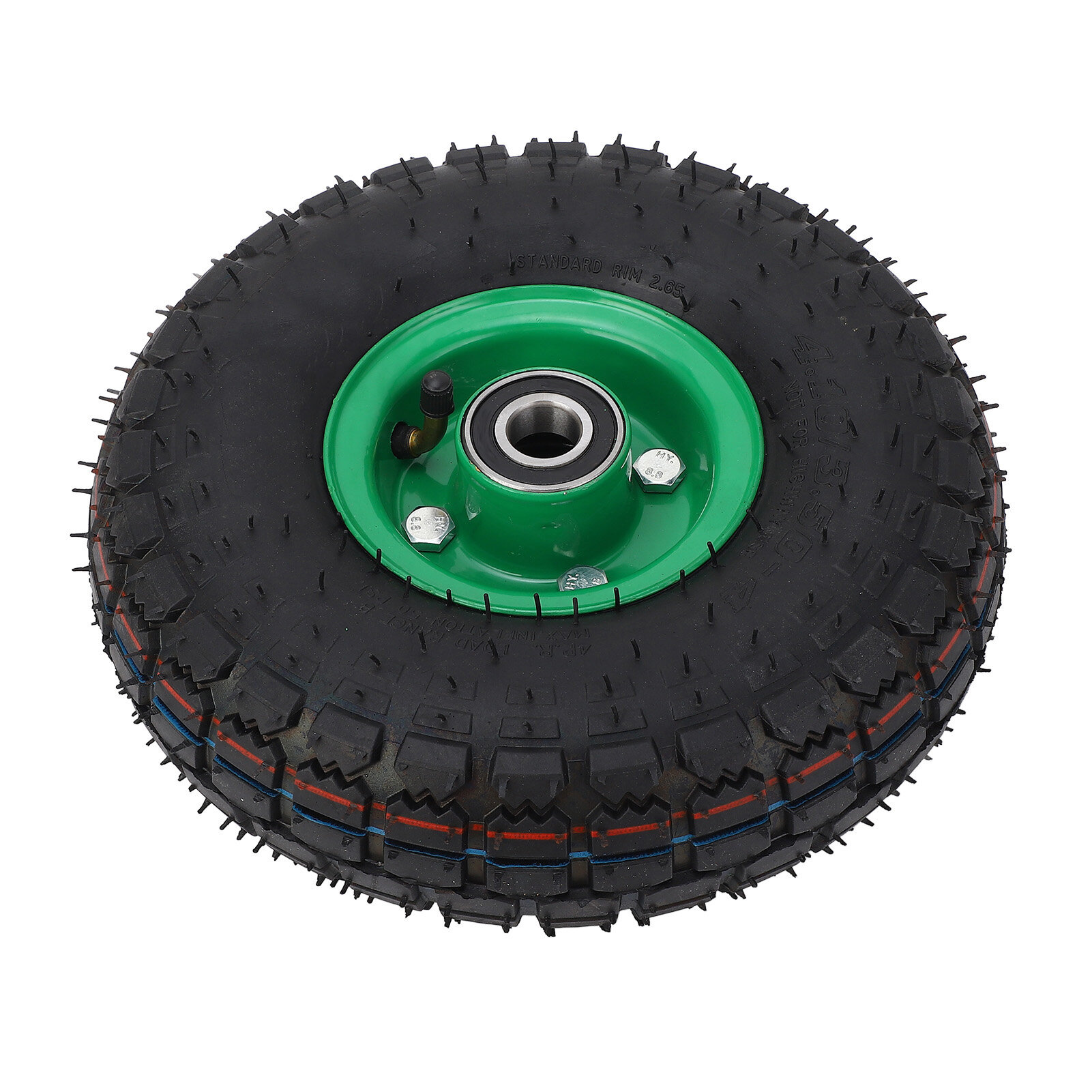 10-дюймовое резиновое колесо, сменное надувное колесо 4,10/3,50‑4 для садовой тележки, тележки, тачки 6204, подшипник, нагрузка 250 кг