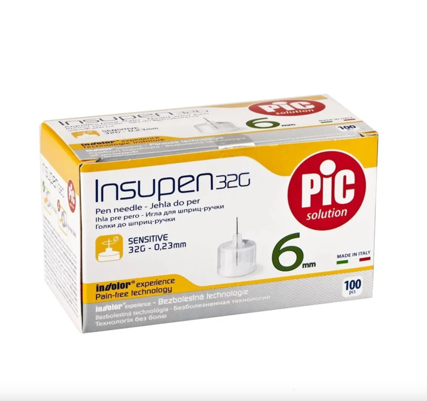 Иглы для инсулиновых шприц-ручек INSUPEN 6х0,23мм (32G), 100 штук