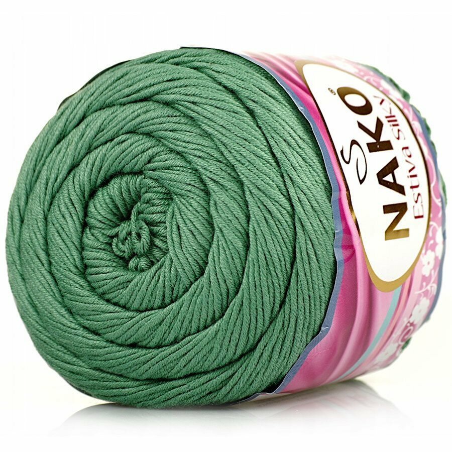 Пряжа Nako ESTIVA SILKY 6408 салатовый (5 мотков)