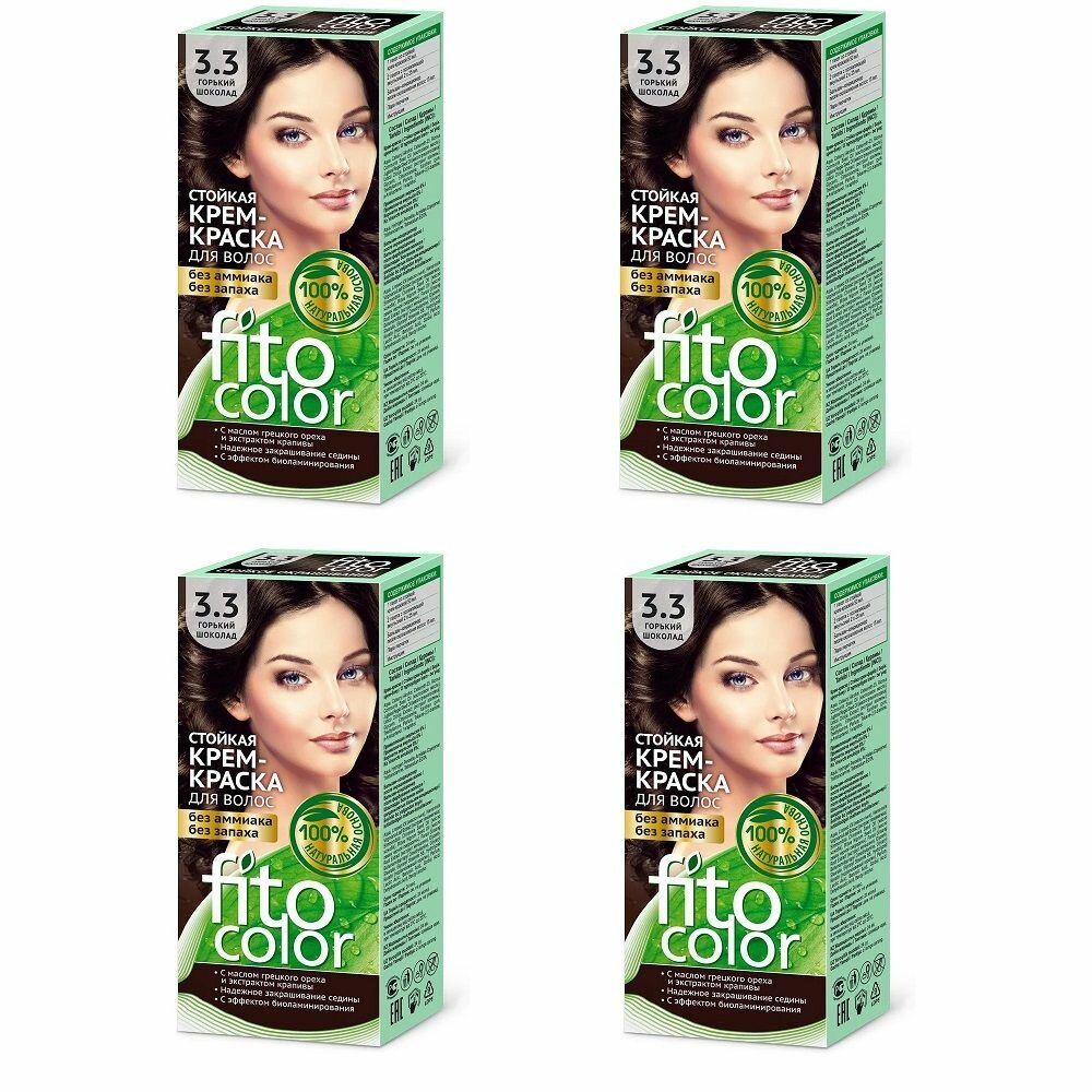 Стойкая крем-краска для волос Fitocolor, 3.3 Горький шоколад, 115 мл, 4шт