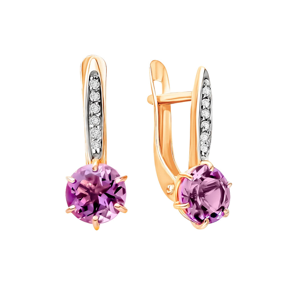 Серьги GUDDA, комбинированное золото, 585 проба