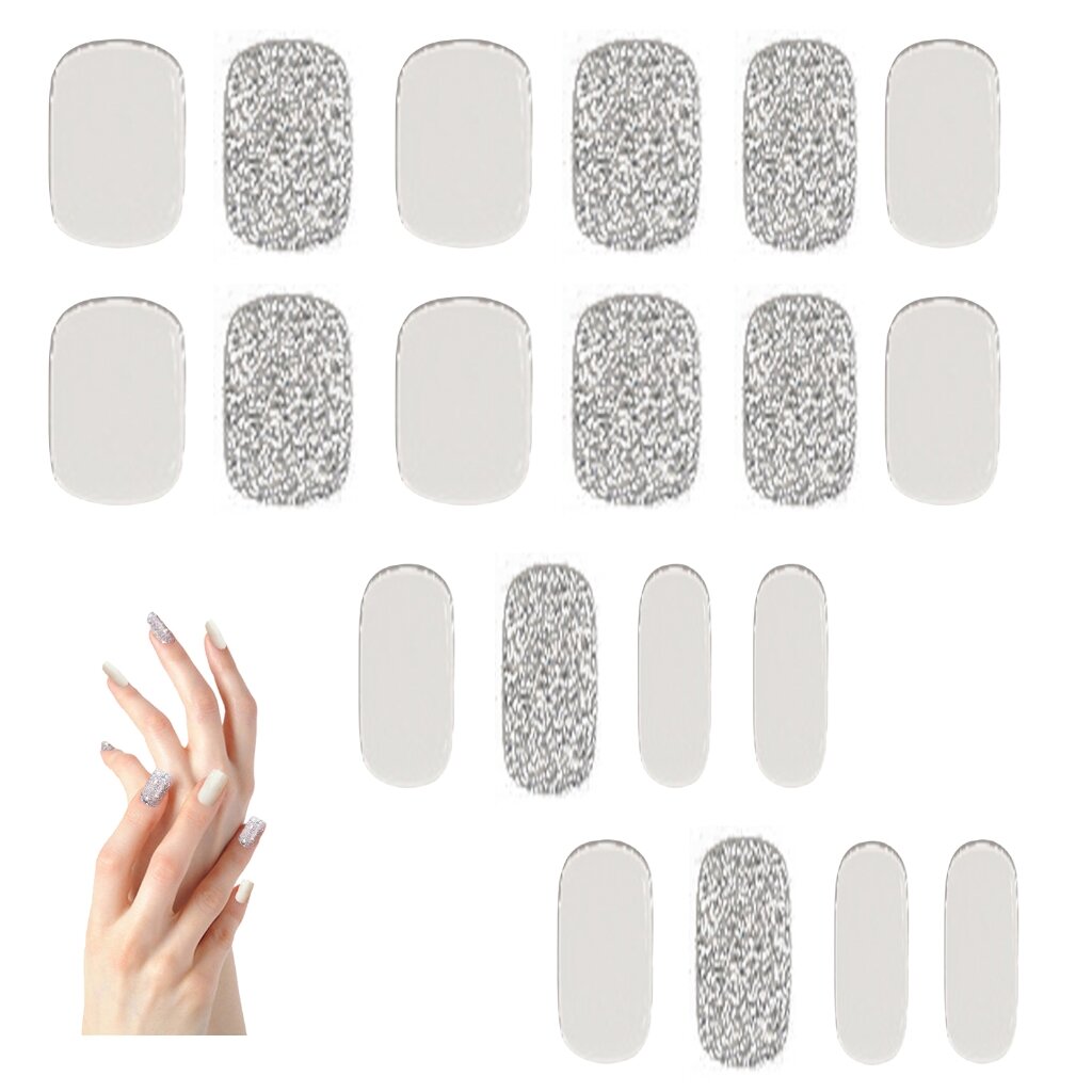 1Коробка порошка зеленого лука, блестящего однотонного цвета, полутвердеющегоУФ - излучениеГелевые наклейки для ногтей-BSF-0051