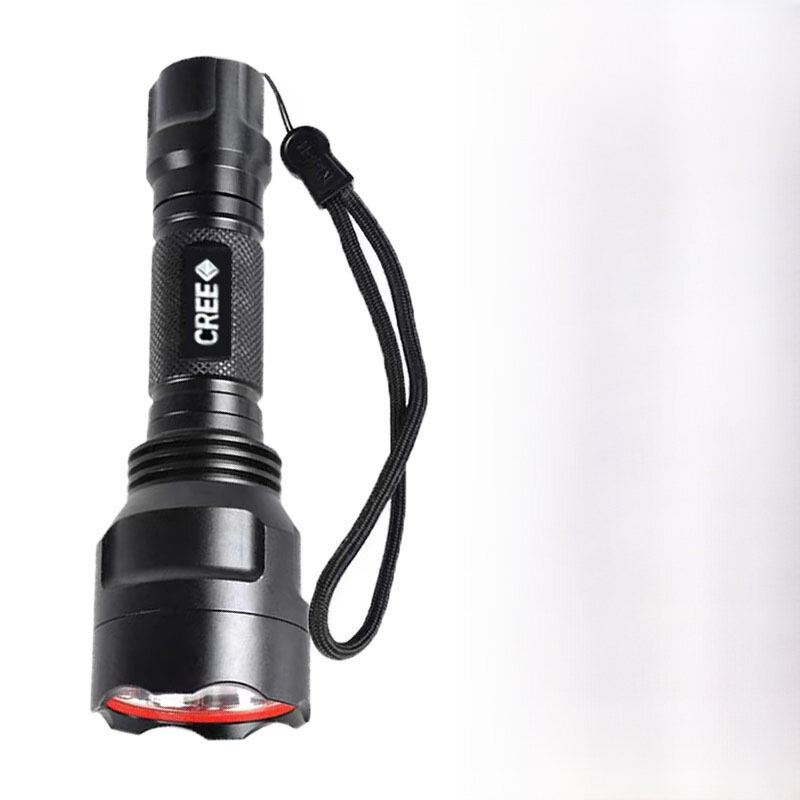 Оптовая продажа заводом фонарика C8 яркий свет LED фонарь стационарная фокусировка T6 алюминиевый сплав наружное домашнее освещение лампа (светодиодные лампочки XPE [C8 одиночный фонарик без батарей и зарядного устройства])