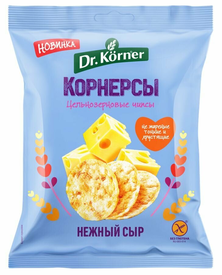 Чипсы рисово-кукурузные DR KORNER с сыром, 50г