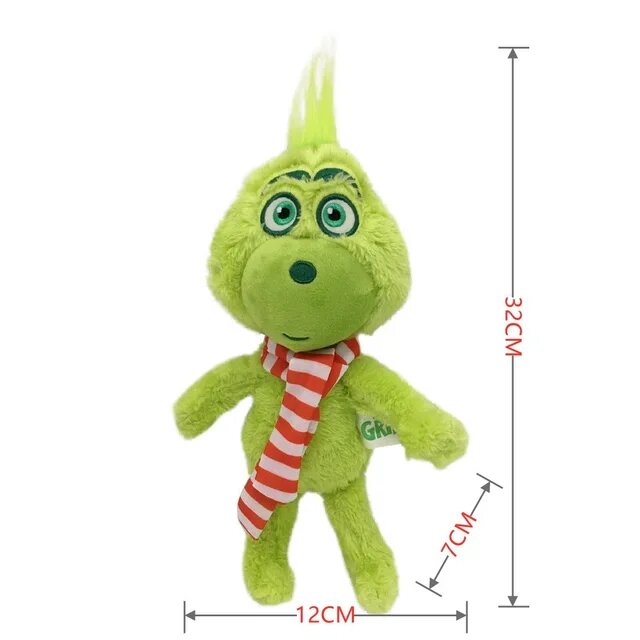Плюшевая кукла Bandai Grinch, подарочная игрушка в мультяшном стиле для детей, тряпичная кукла Kawaii, украшение комнаты на Рождество, плюшевые игрушки для мальчиков и девочек.