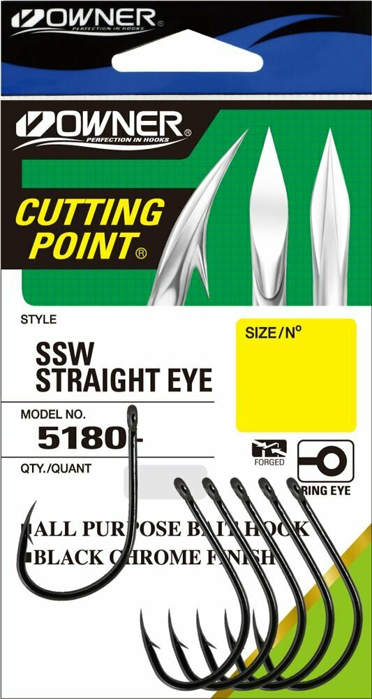OWNER Крючок OC SSW Straight w/eye BC №5/0 5шт