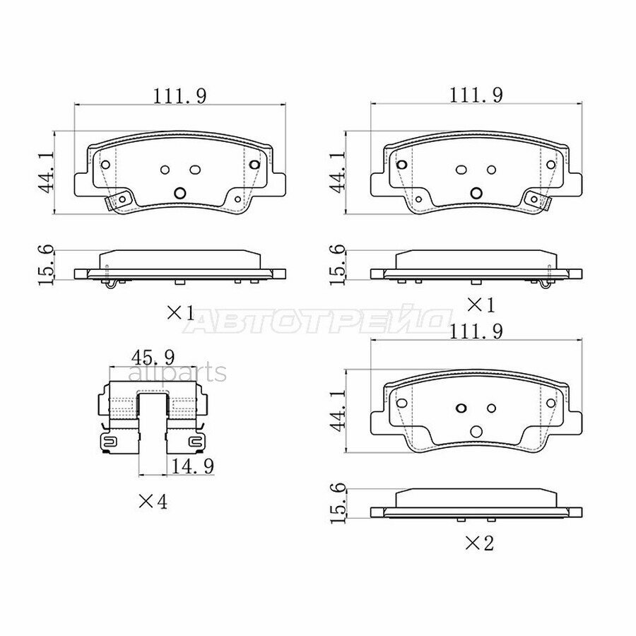 SAT ST-28-0060 Колодки тормозные (Сзади) Hyundai Sonata 19-23 / Tucson 21-