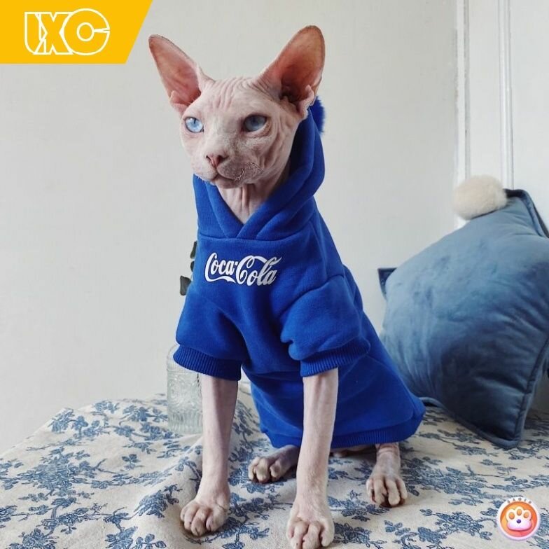 Костюмы кошек Осеньзима Теплая толстовка с капюшоном для сфинкса