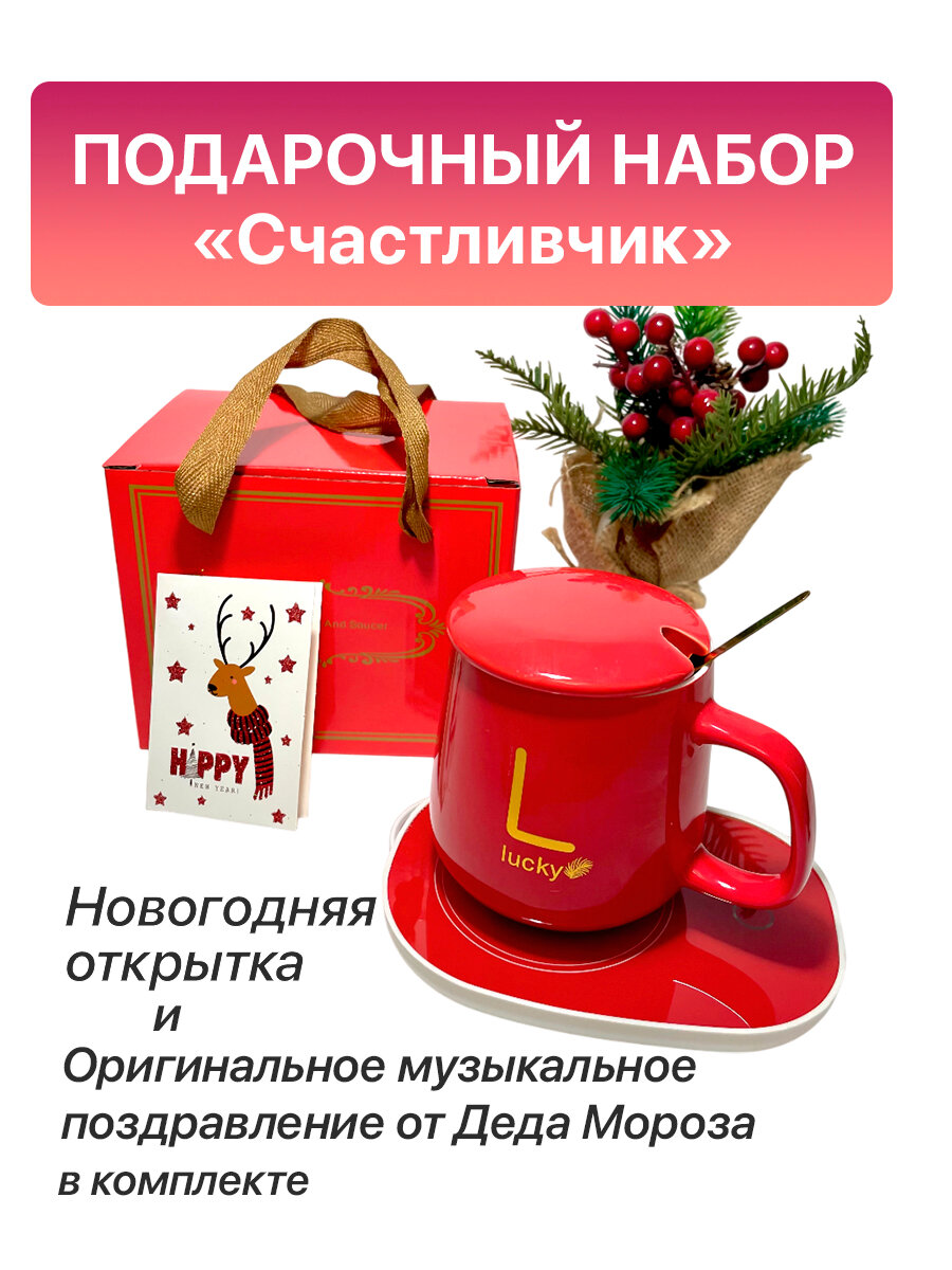 Подарочный набор кружка с подогревом