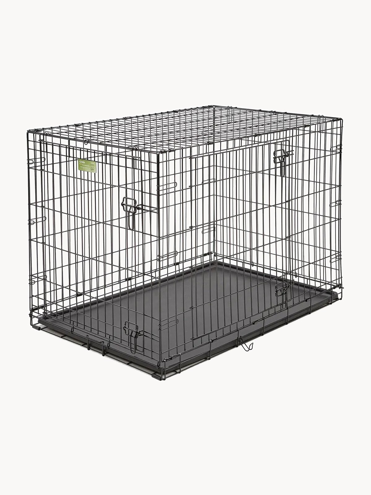 Клетка для собак №2 с поддоном, 2х двери, металл STEFAN (Штефан), 60x42x50, черный, MC202