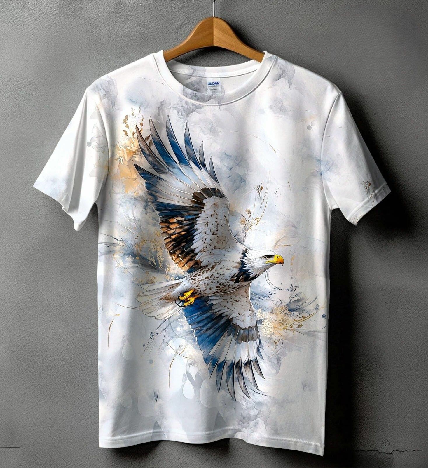 Кулирка с лайкрой купон "Орел на белом" ширина 180см, высота 80 (+-2)см пенье