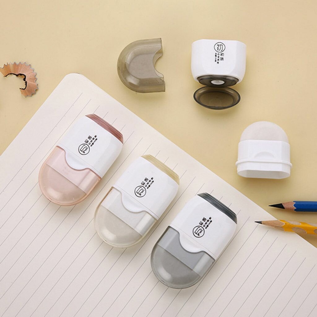 Ластик двойного назначения "два в одном" и точилка для карандашей -случайный цвет