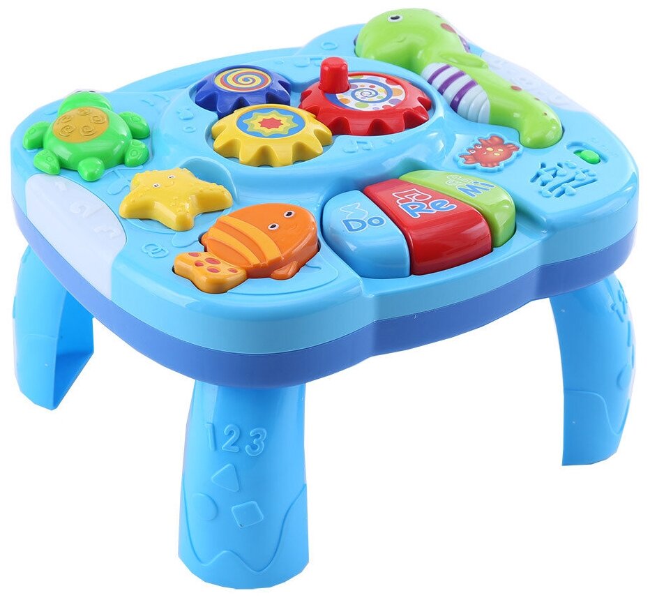 Музыкальная игрушка для малышей, столик пианино Tot Kids "Морской", регулятор громкости, цвет мульти