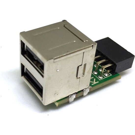 Переходник Espada EIDC10P-USB2*20 с внутреннего разъема материнской платы 10PIN (9pin) на 2 порта USB 2.0