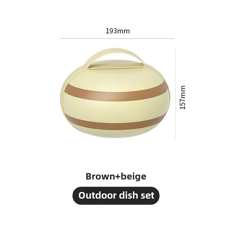 Набор посуды для пикника Yimijia для открытом воздухе, контейнер для хранения посуды, портативные принадлежности для пикника, оборудование для кемпинга, посуда для кемпинга (бежевый цвет)