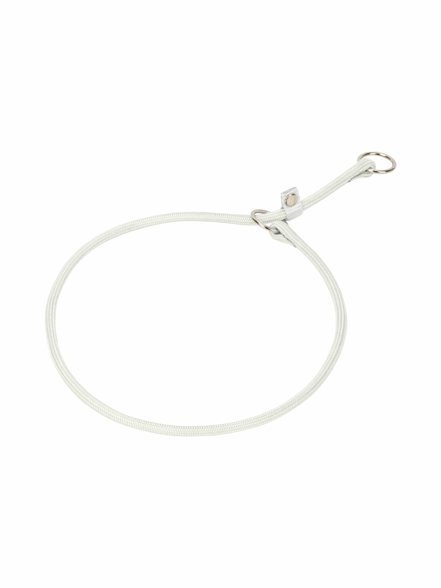 Ошейник-удавка для средних и крупных собак, с двумя кольцами, шнур 6мм, обхват шеи до 50см, белый, ZooOne, 76-2222