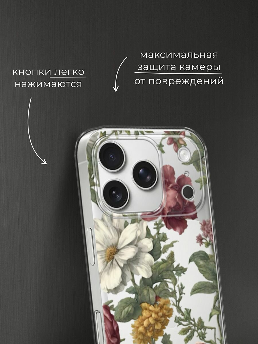 Чехол на Apple iPhone 17 Pro / Айфон 17 Про с принтом Акварельные цветы 2 — фото 1