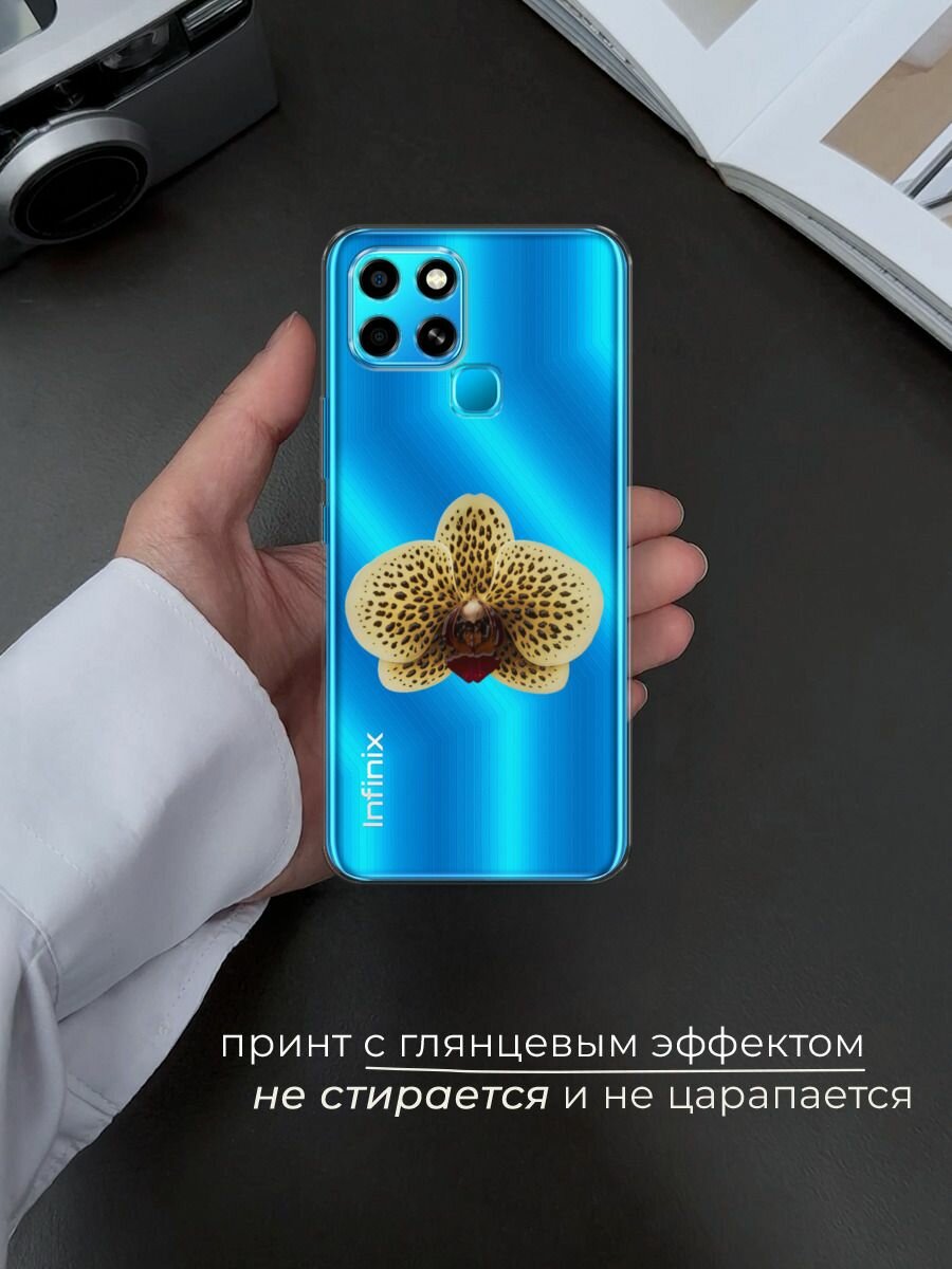 Чехол на Infinix Smart 6 / Инфиникс Смарт 6 с принтом Желтая орхидея — фото 1