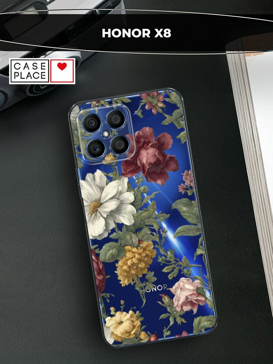 Силиконовый чехол на Honor X8 / Хонор X8 с принтом Акварельные цветы 2