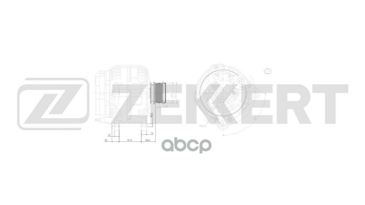 Генератор VW Passat VI 05- Tiguan 07- Golf V VI 03- Jetta V 05- Audi A4 II 00- A3 II 03- A1 1 Zekkert арт. ge-1032