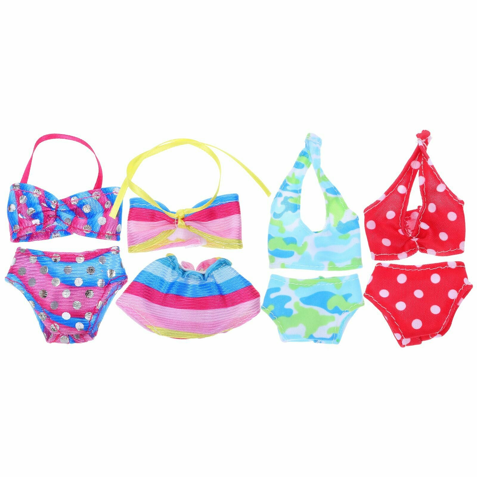 Комплект одежды для кукол из ткани, купальники и бикини, для пляжных игр, 4 набора