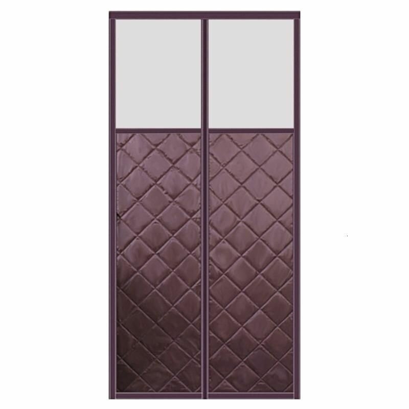 Утепленная зимняя дверная занавеска с магнитной фиксацией и ветрозащитой для домов с детьми или пожилыми, - W90H200 - 5