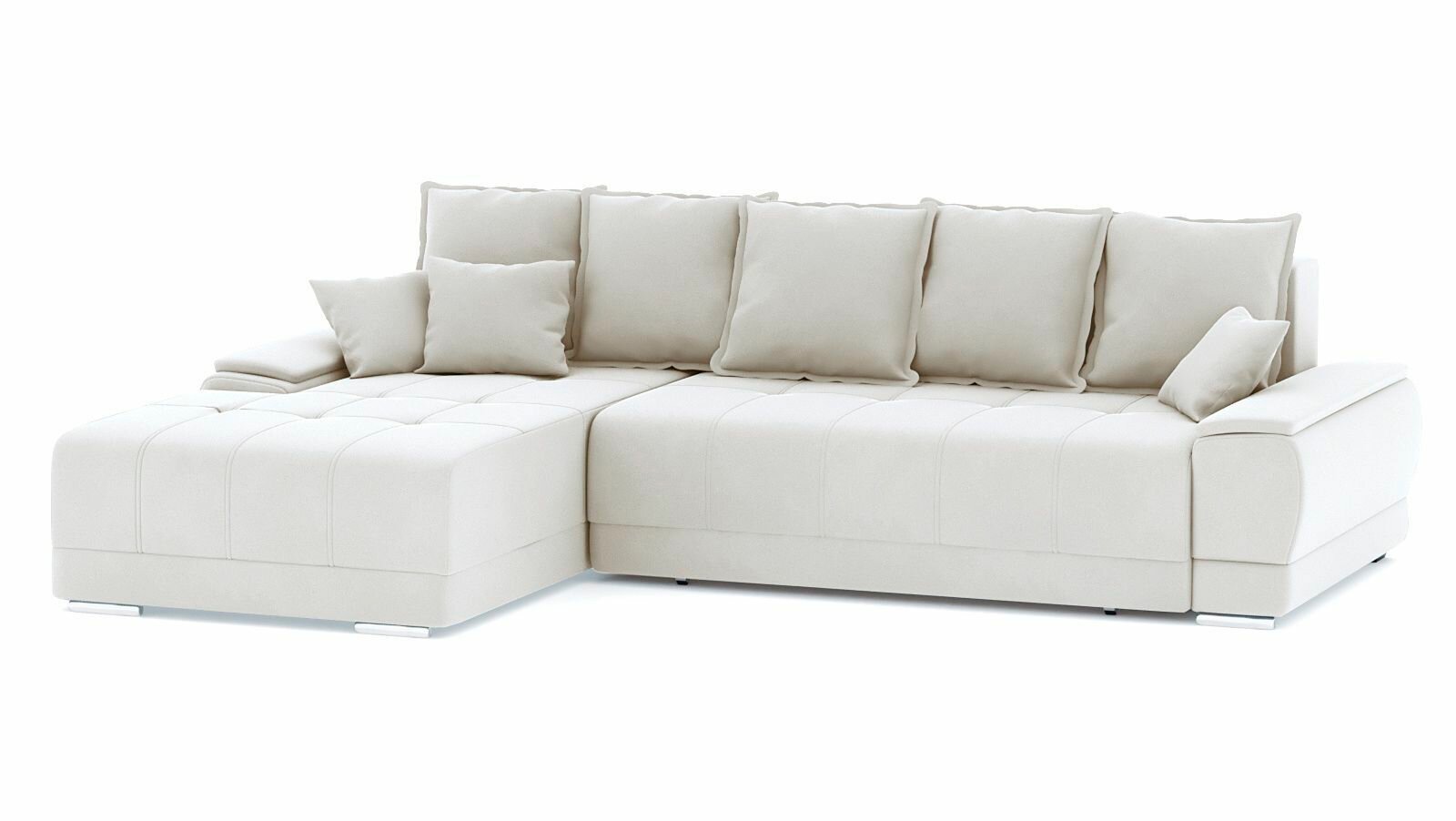 Угловой диван раскладной Nordviks еврокнижка, велюр Зара Крим 02, левый угол