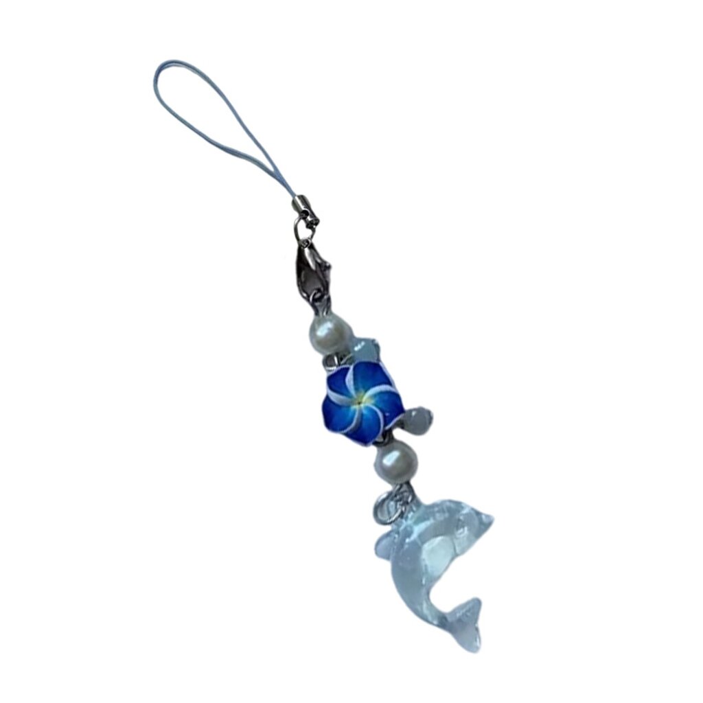 Брелок с дельфином и цветком из смолы для женщин и девушек, аксессуар для телефона и сумок