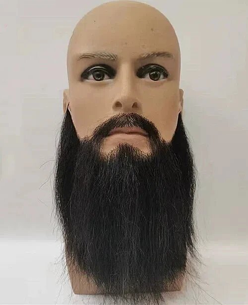 Накладная черная борода из якутского меха color 2